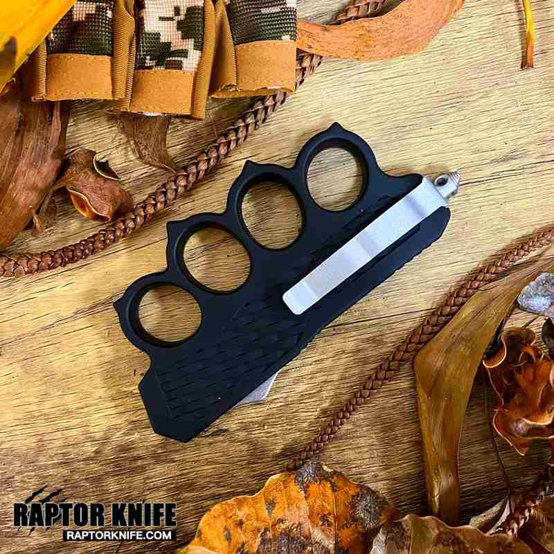 Tactical Brass Knuckles Otf Knife,Dagger Blade - Ztechknives.uk